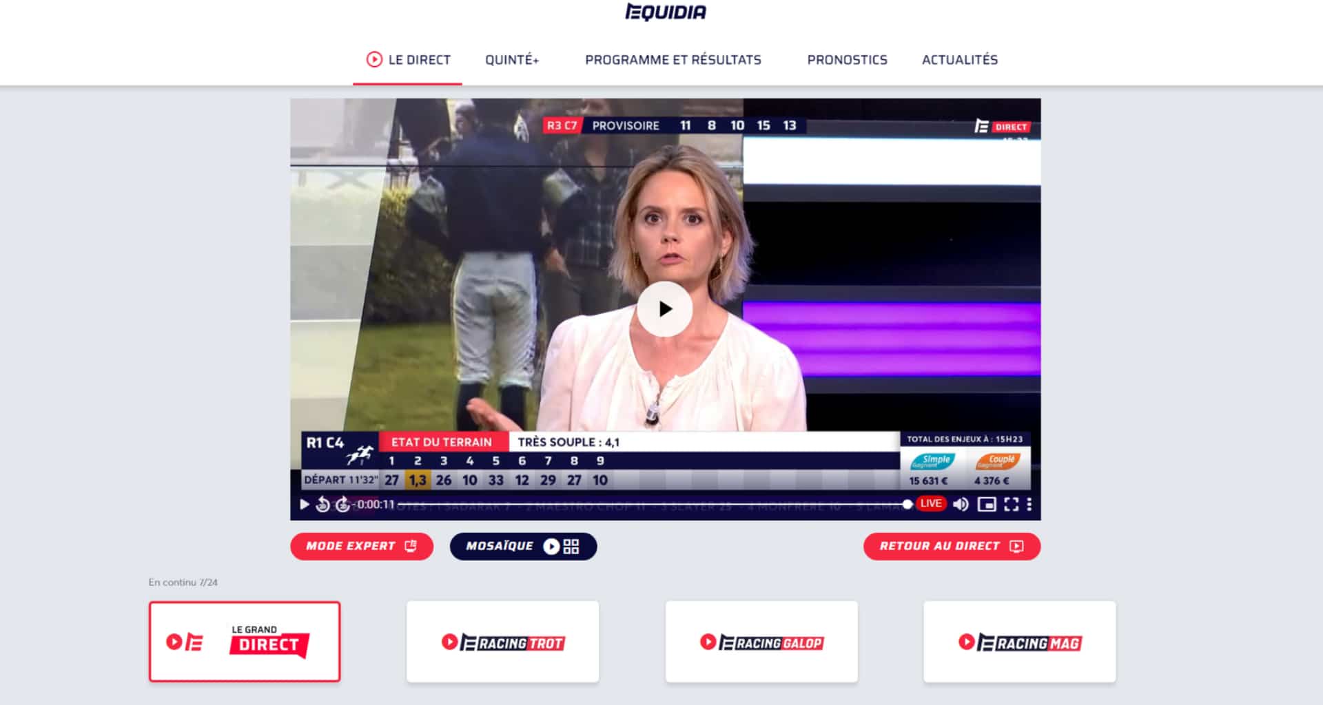 Le Quinté du Jour en Direct. Equidia : Chaine PMU gratuite