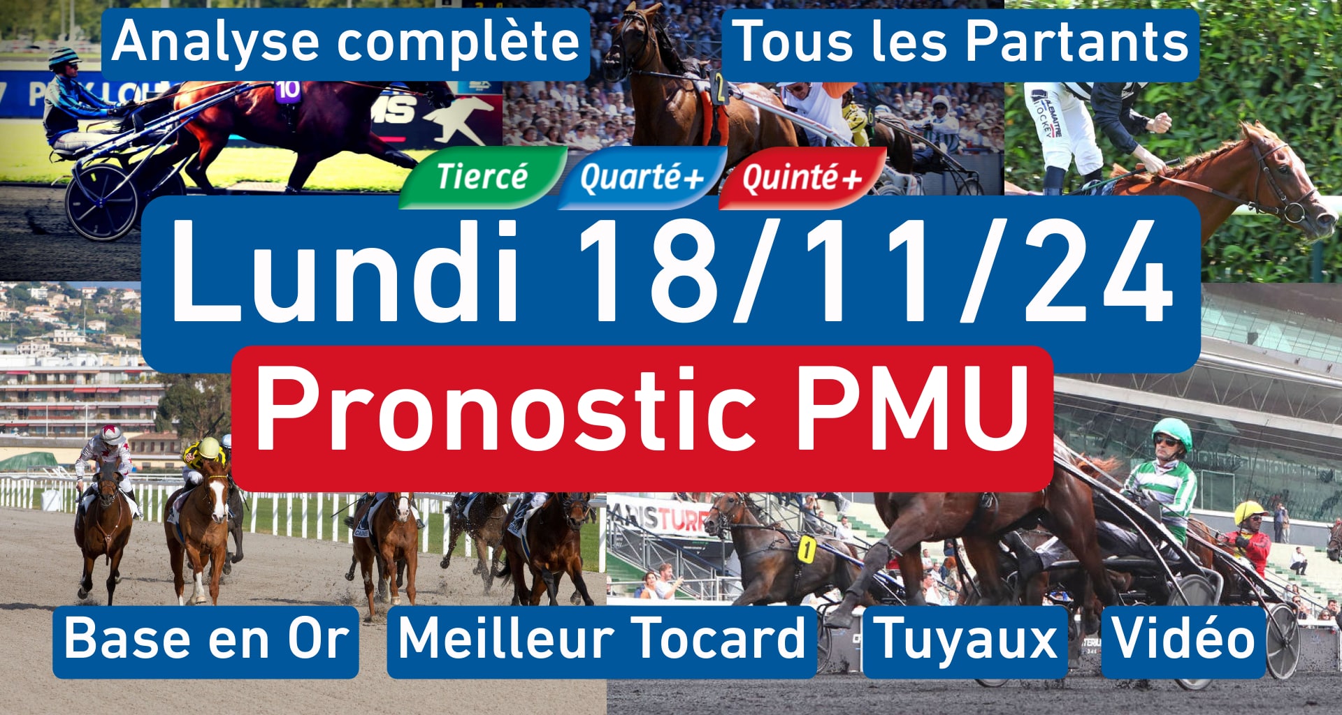 Pronostic PMU. Bases et Tocard. Quinté du Lundi 18/11/24