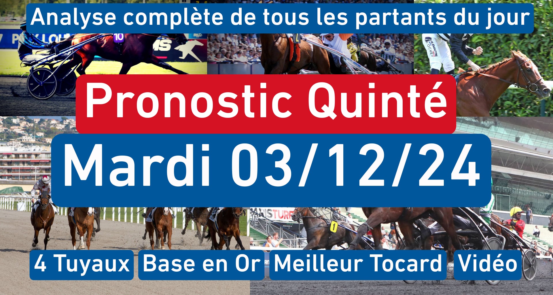 Pronostic Quinté du 03/12/2024. Tuyaux, Base en Or, Tocard
